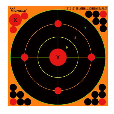 Highwild 12 x 12 Inch Sight in Stick Splatter Adhesive Shooting Targets ...