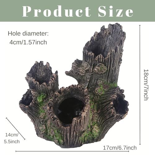 Fish Tank Decorations, Resin Hollow Tree Trunk Aquarium Decor, Wood ...