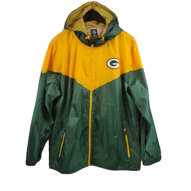 NFL Men Team Apparel Green Bay Packers Zip Hooded Windbreaker Size L ...