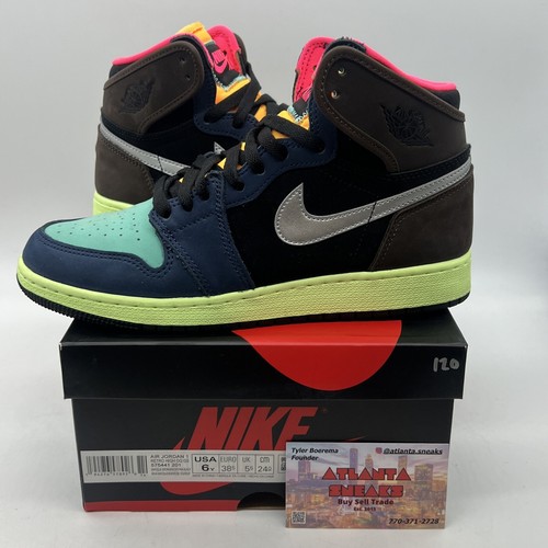 Nike Air Jordan 1 Retro High Tokyo Bio Hack Gs Size 6Y Brown Blue ...