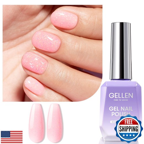 Gellen Baby Pink Gel Nail Polish, 18ml 1092 Glitter Pink Nail Gel ...