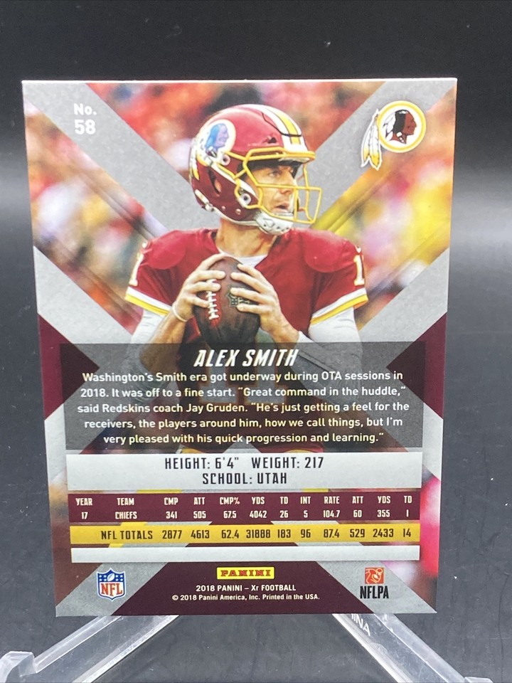 Alex Smith 2018 XR Blue SP /199 Washington Free Shipping! | eBay