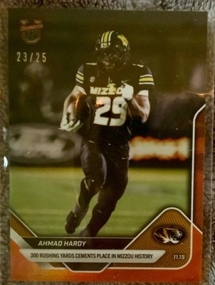 2025 BOWMAN U NOW 47 AHMAD HARDY MISSOURI 300 RUSHING YDS ORANGE FOIL ...