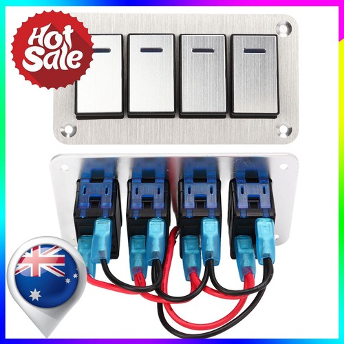4 Gang Vehicle Central Control Switch Panel Aluminum Alloy with LED ...