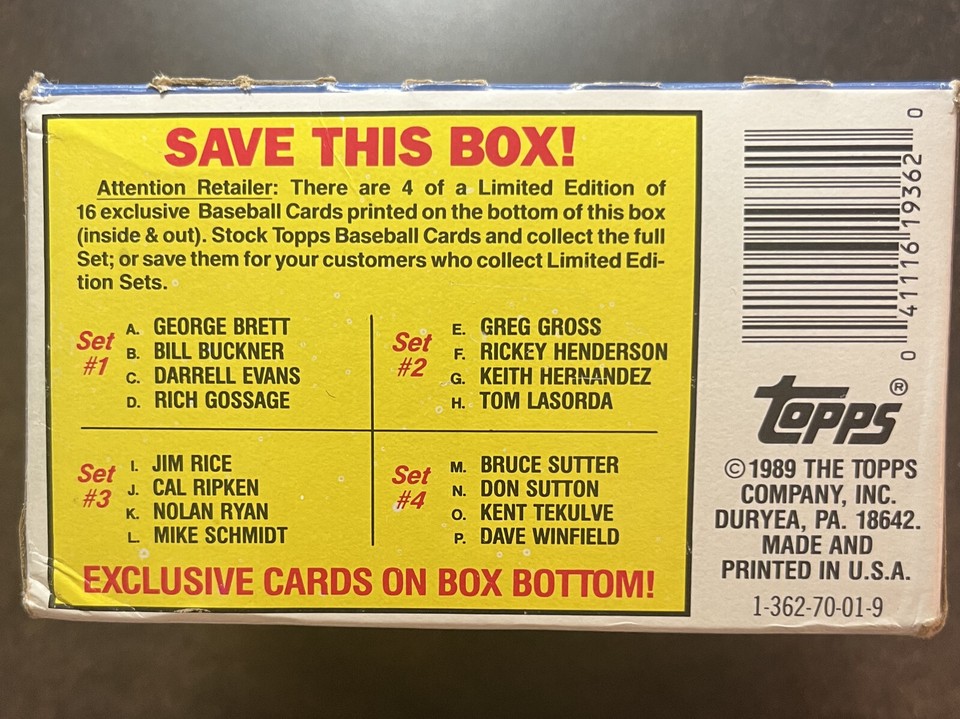 1989 Topps Baseball Cards The Real One 36 Sealed Waxed Packs | eBay