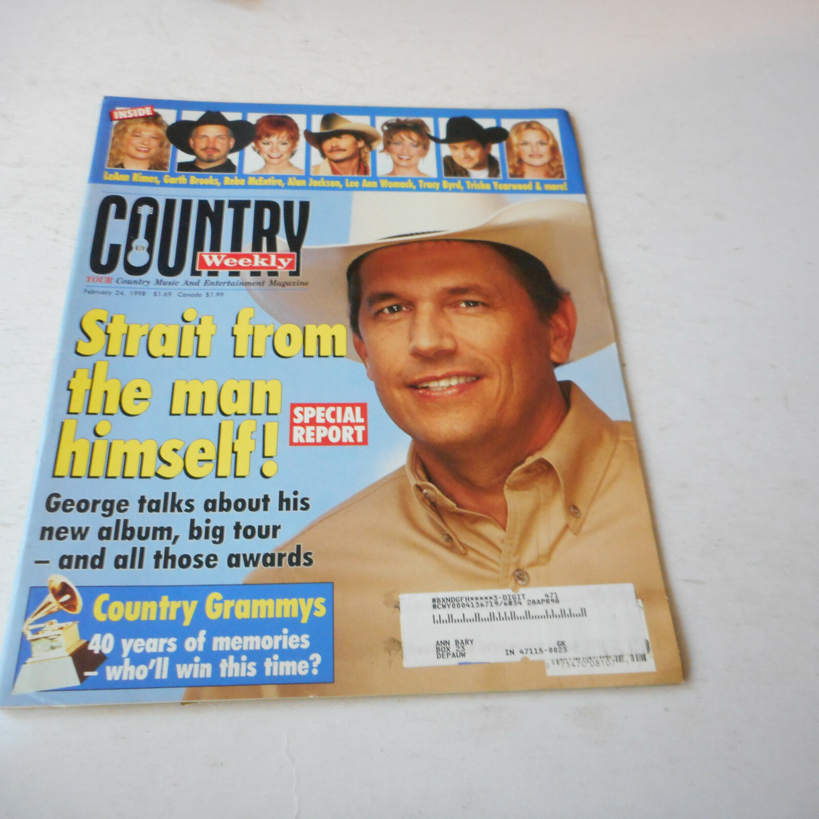 George Strait Covers Country Weekly Magazine February 1998 Garth Brooks ...