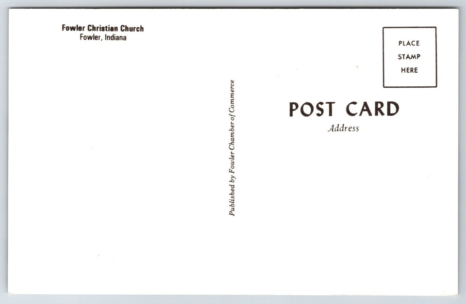 Fowler Indiana~Fowler Christian Church~1950s B&W Postcard | eBay