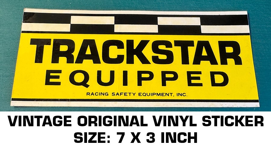 TRACKSTAR EQUIPPED RACING SAFETY EQUIPMENT VINTAGE ORIGINAL VINYL DECAL ...