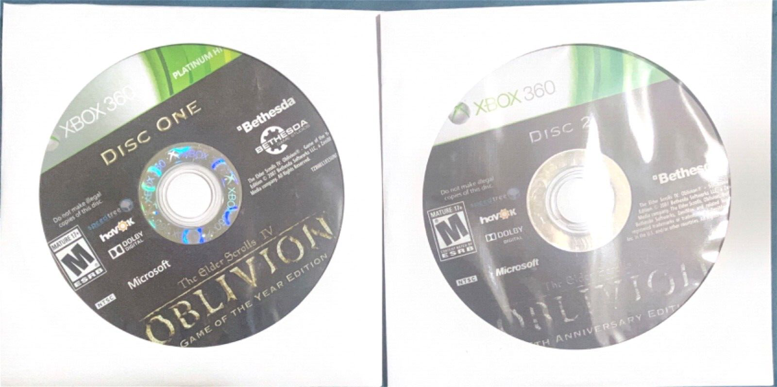 The Elder Scrolls IV Oblivion Game of the Year Edition Xbox 360 Disc ...