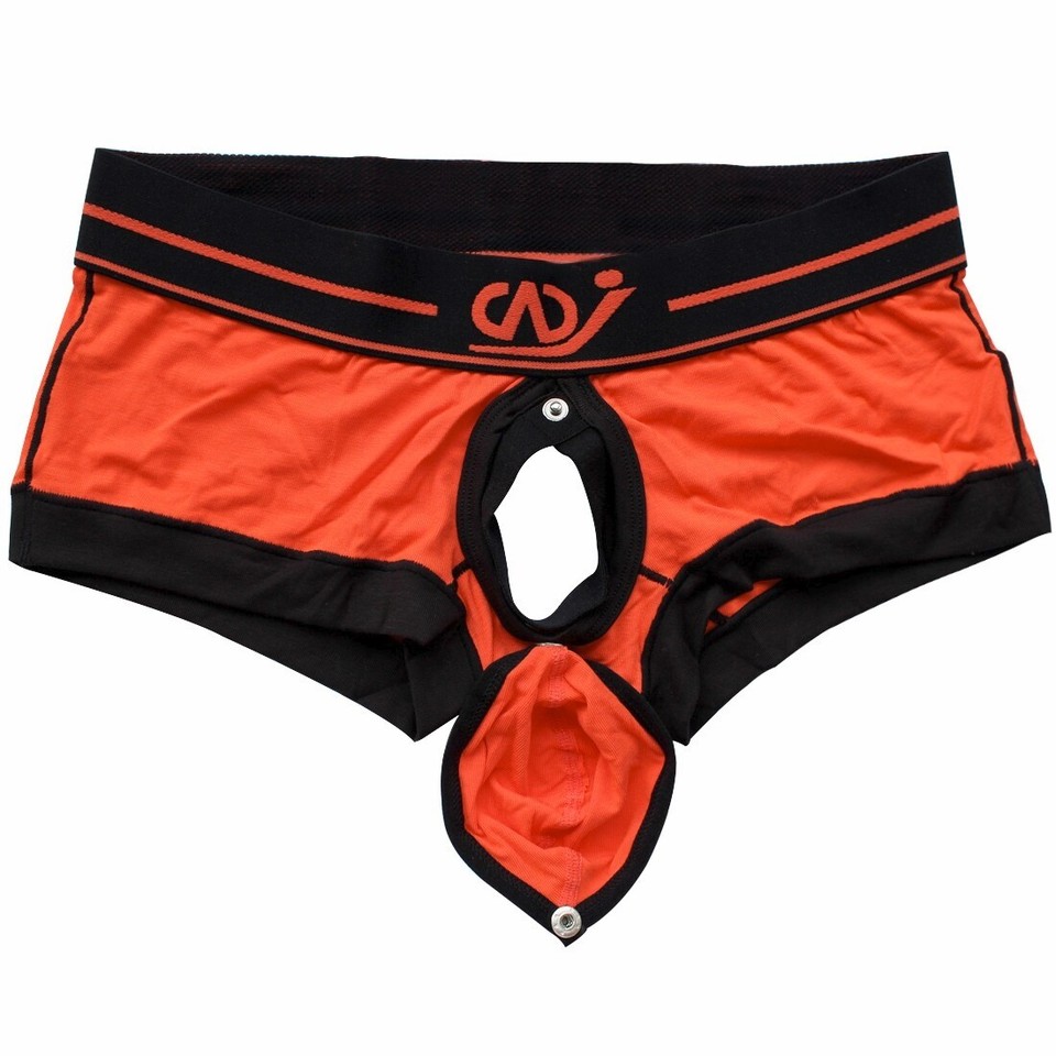 Sexy Men Open Back Boxer Shorts Buckled Pouch Underwear Bikini Briefs ...