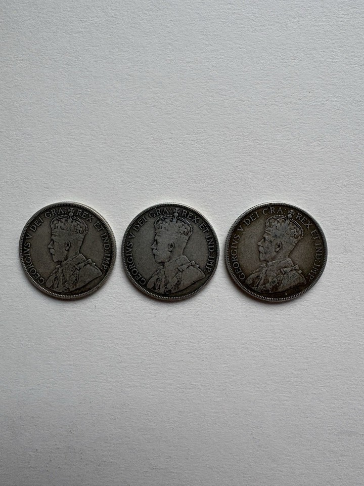 Newfoundland 50 Cents George V Silver 3 Coins | eBay UK