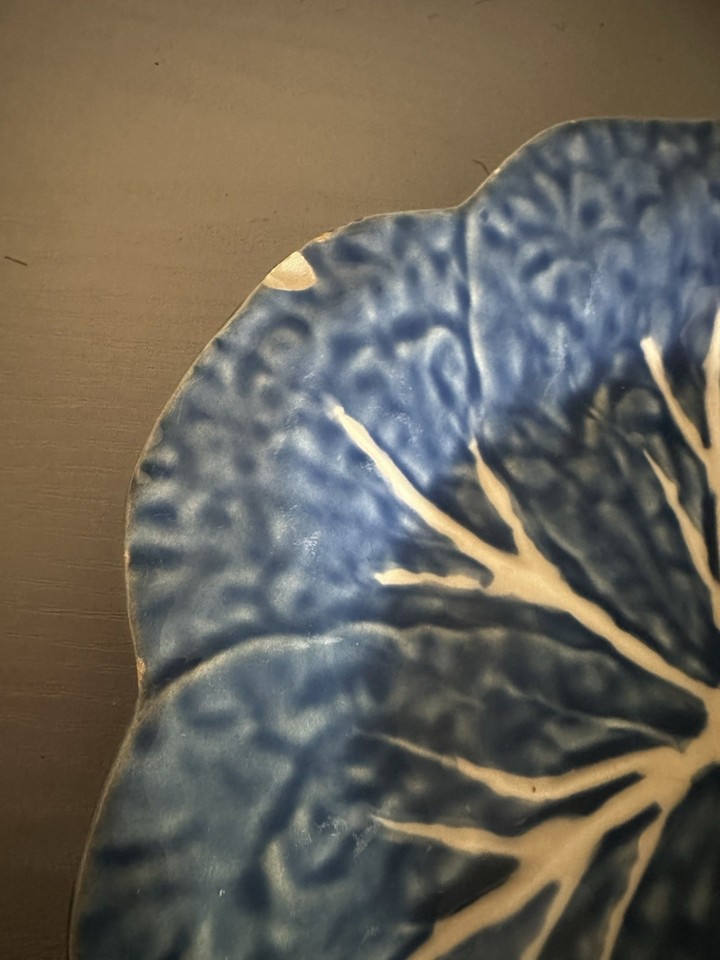 Bordallo Pinheiro Sapphire Blue Cabbage Plate 9" - Made In Portugal | eBay