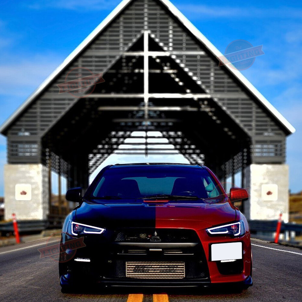 LED Black Headlights For 2008-2017 Mitsubishi Lancer Evolution Demon ...