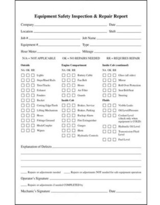 General Equipment Inspection Book, 2-Part Carbonless Forms, 31 Sets per ...