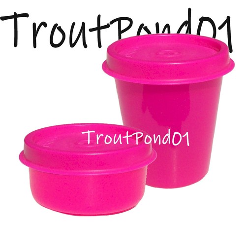 TUPPERWARE Midget Smidgets Mini Bowls 2 Ounce 1 oz Neon Pink Electric ...