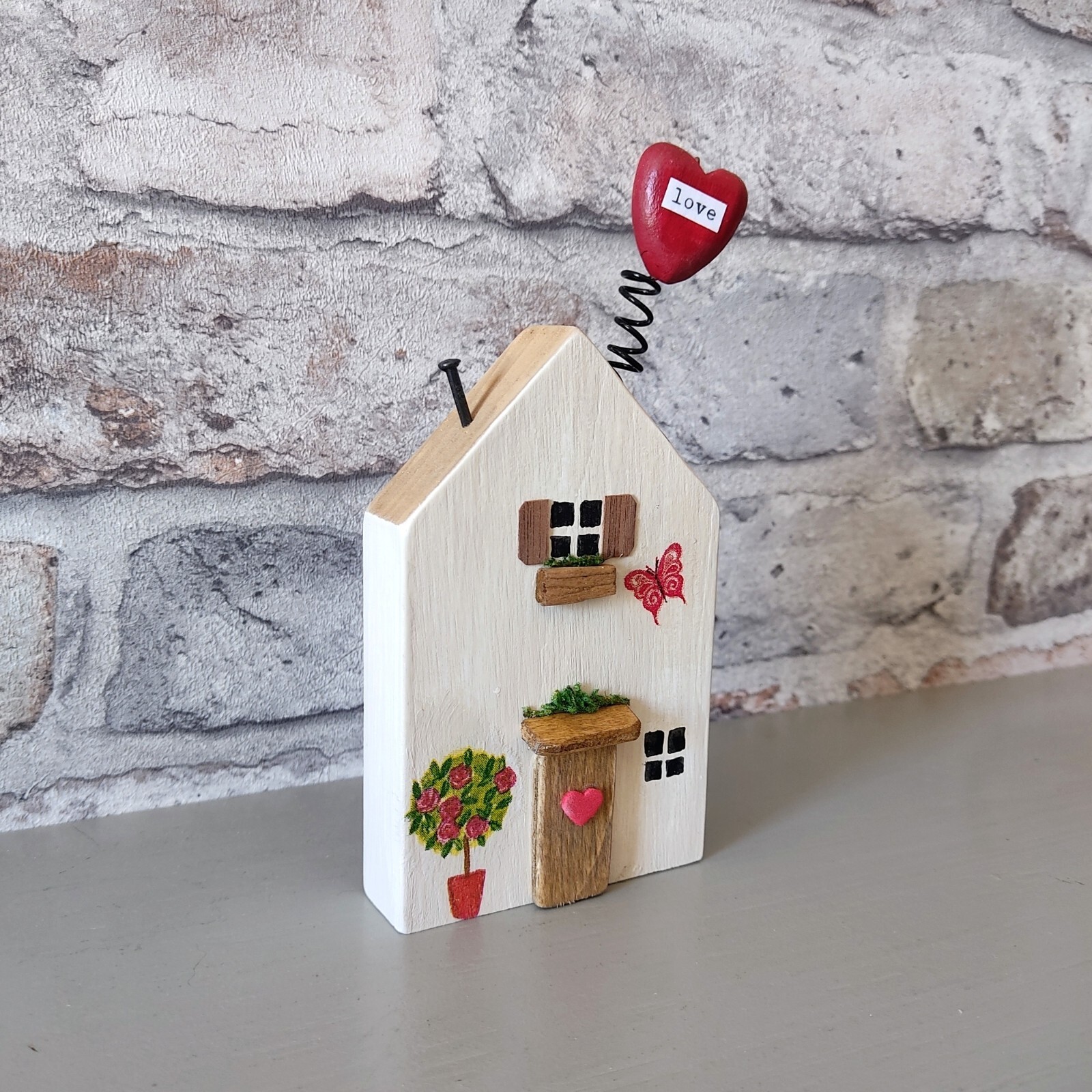 Wooden Mini Hous for Shelf Decor. Miniature Village. Handmade House ...