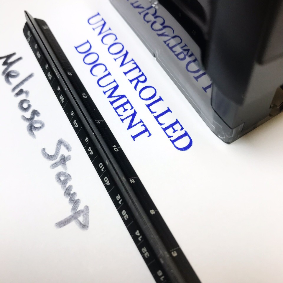 Uncontrolled Document Rubber Stamp Blue Ink Self Inking Ideal 4913 | eBay