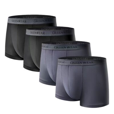 GREENWEAR Men's Dual Pouch Boxer Briefs 4 Pack - Modal Mens Underwear ...