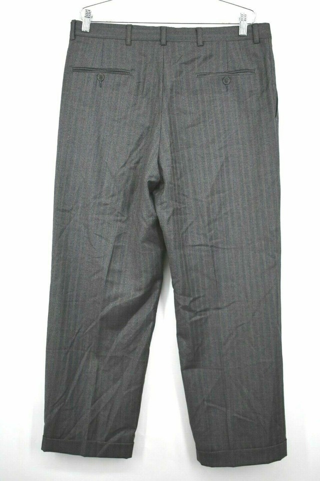 Daniel Cremieux Mens Size 38 Gray Pinstripe Business Formal Dress Pants ...