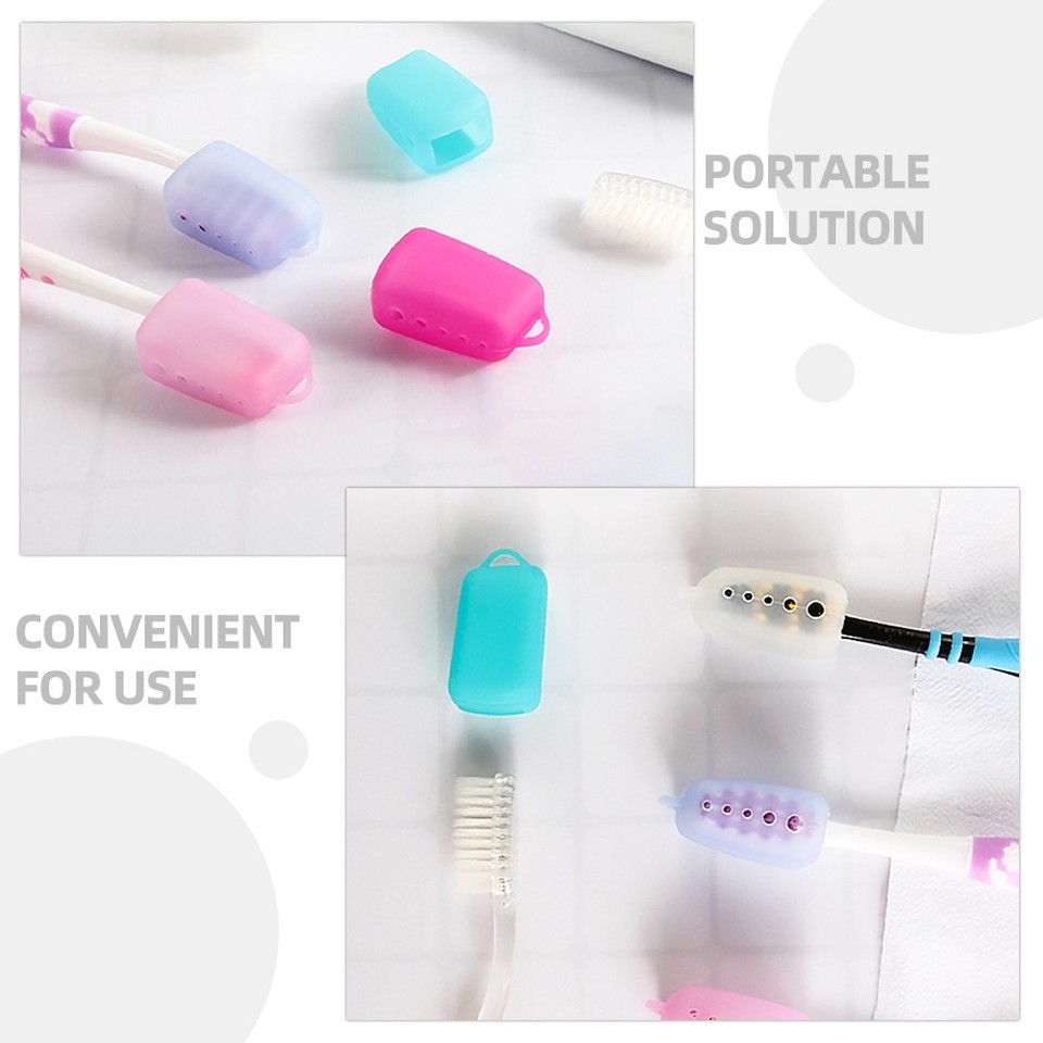 8 Pcs Portable Travel Silicone Toothbrush Head Caps Covers Case for ...