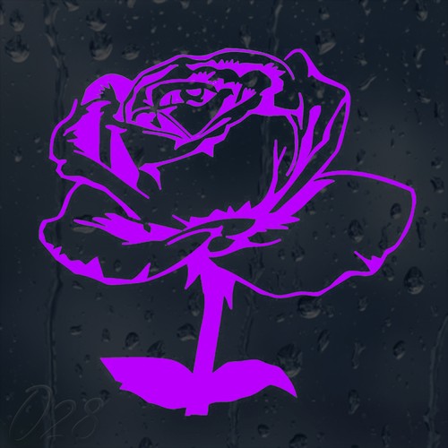Lovely Purple Flower Rose Car Decal Vinyl Sticker For Window Bumper | eBay