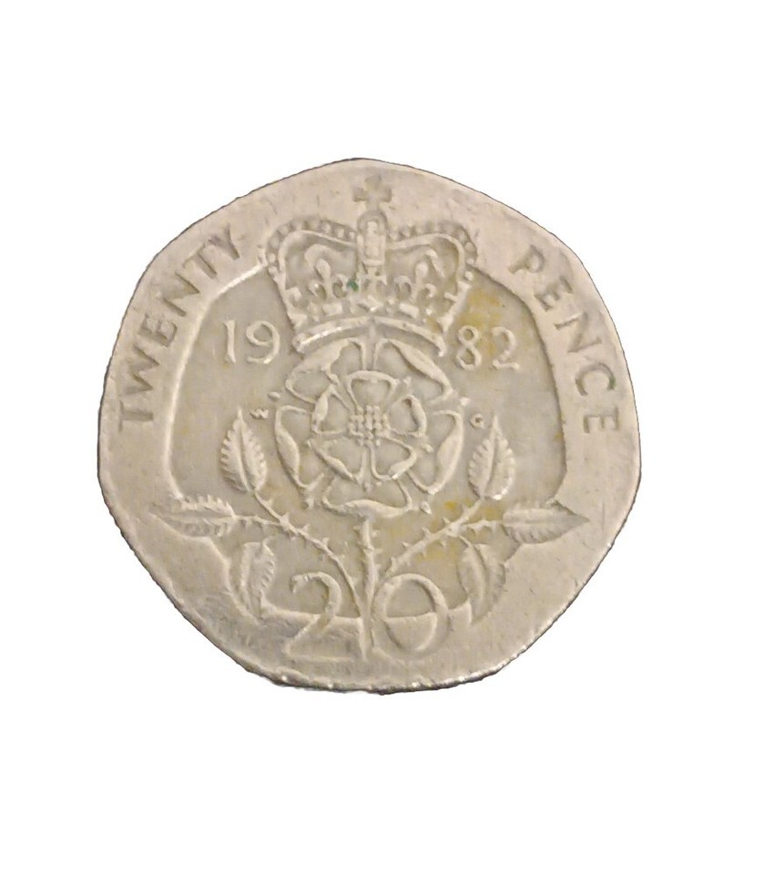 1982 Twenty Pence Rare Coin Uk Collectibles Queen Elizabeth II, D. G ...