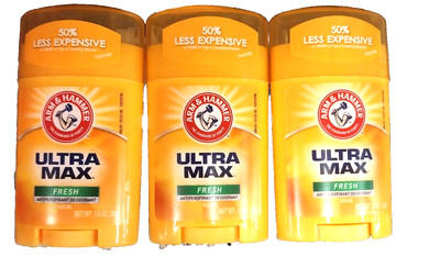 Arm & Hammer Ultra Max Antiperspirant Deodorant Fresh Solid 2.6 oz 3 ...