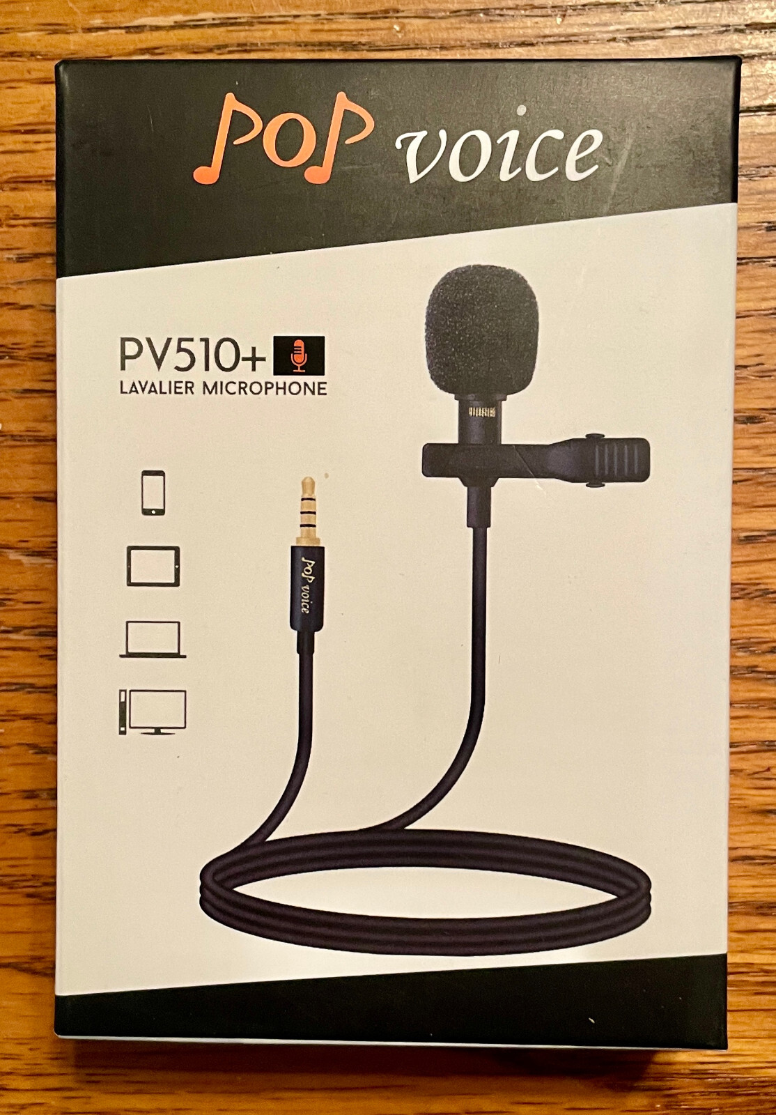 Pop Voice PV510+ Lavaliere Clip Microphone w/4-pin to 3-pin adapter ...