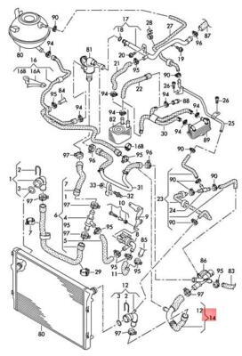 NEW VW AUDI SKODA COOLANT HOSE WITH QUICK RELEASE COUPLING 3C0122101FL ...