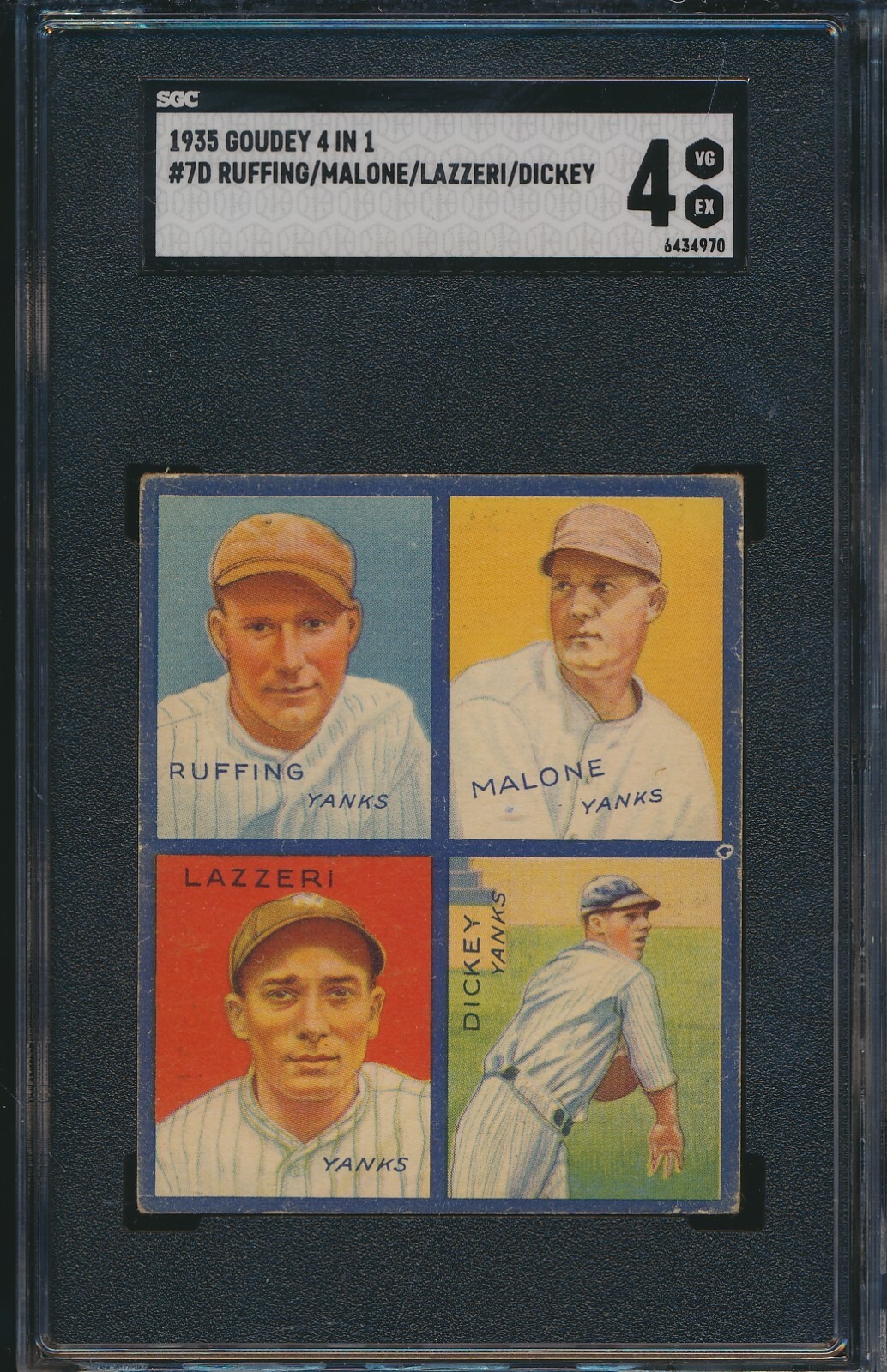 1935 Goudey 4-in-1 - R321 #7D Bill Dickey, Tony Lazzeri, Red Ruffing ...