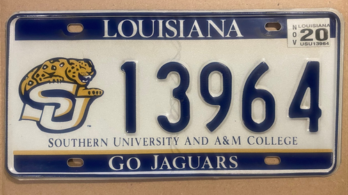 2020 LOUISIANA license plate, SOUTHERN UNIVERSITY A&M COLLEGE | eBay