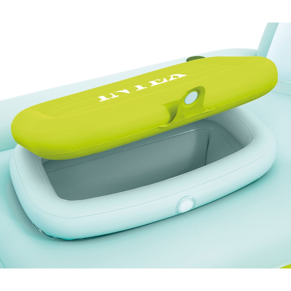 Seascape Island Inflatable Water Lounge w/ Built In Cooler & Backrests ...