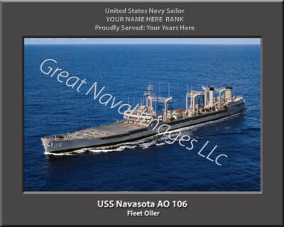 USS Navasota AO 106 Personalized Canvas Ship Photo 2 Print Navy Veteran ...