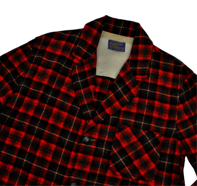 Pendleton Vintage 49er Jacket Med Tartan Plaid Red Black Blazer Sport ...