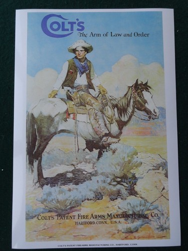 Colt Revolvers Advertising Poster, Frank E. Schoonover Cowboy on ...