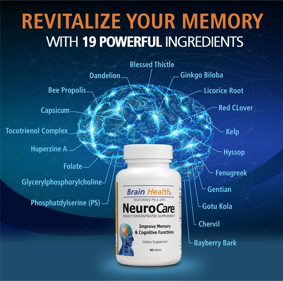 NeuroCare Natural Brain Health Supplement Support, Highly Concentrated ...