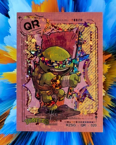 Leonardo Teenage Mutant Ninja Turtles TMNT QR Chibi Premium Holo Foil ...