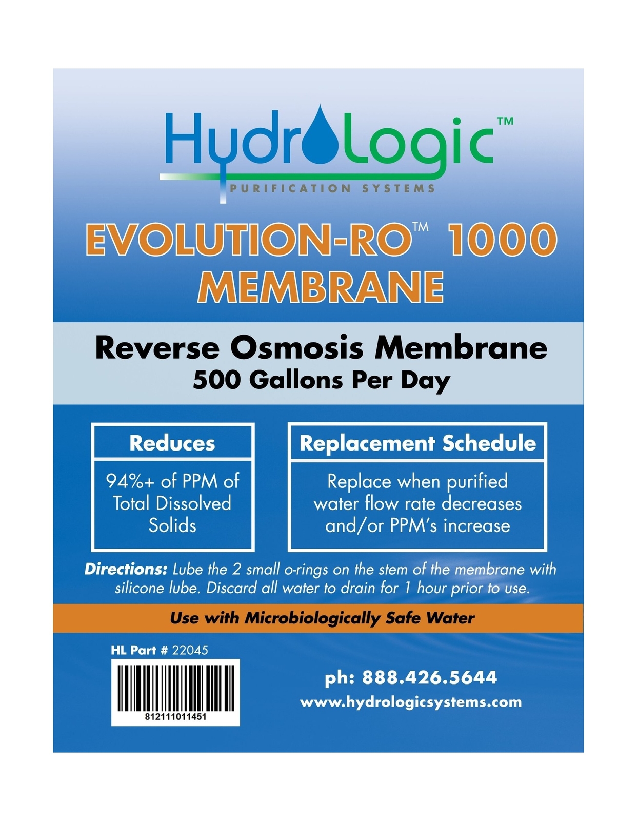 Hydro-Logic 728774 EvolutionRO 1000 Reverse Osmosis Membrane, Blue for sale online | eBay