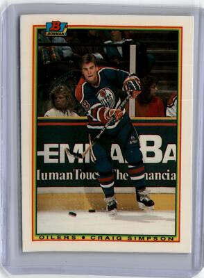 1990-91 Bowman Tiffany Craig Simpson Edmonton Oilers #201 Hockey | eBay