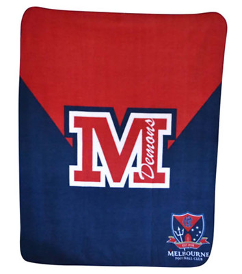Melbourne Logo Polar Fleece Throw Rug Blanket. Soft & Cosy. AFL Footy ...