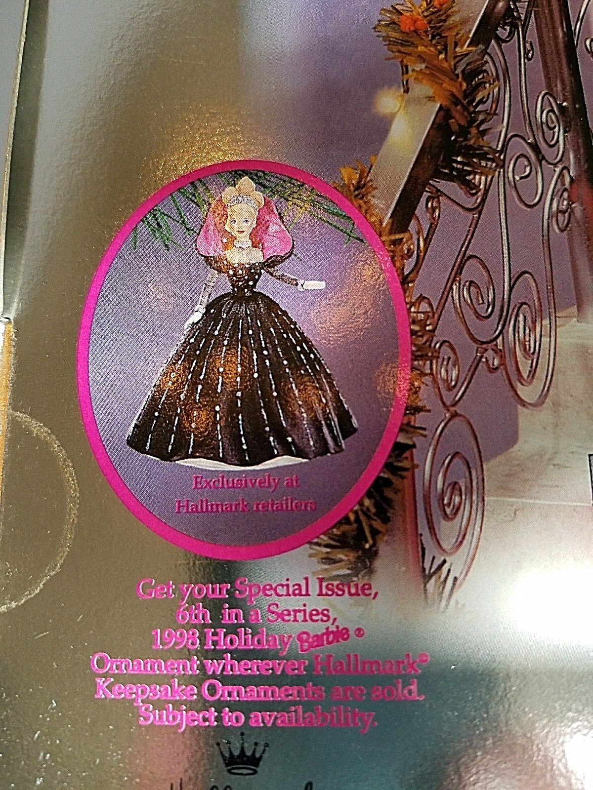 Barbie Doll Christmas Happy Holidays 1998 Special Edition NEW Hallmark ...