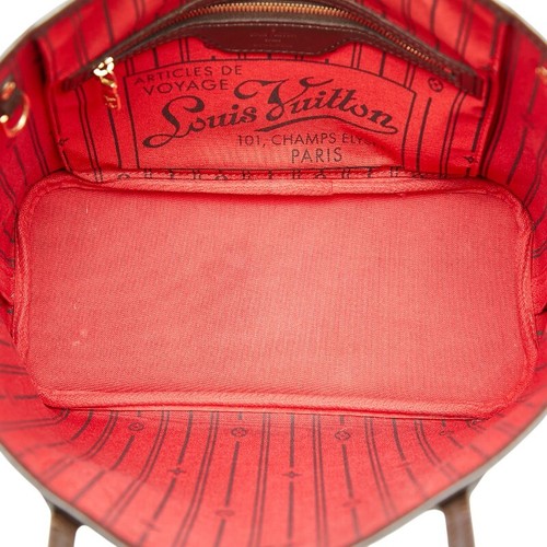 Louis Vuitton Damier Neverfull PM Handbag Tote Bag N51109 Brown PVC ...