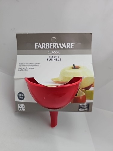Farberware Red Plastic Funnel Set Of 3 Funnels | eBay
