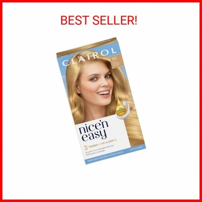 Clairol Nice'n Easy Permanent Hair Color, 9G Light Golden Blonde, Pack ...