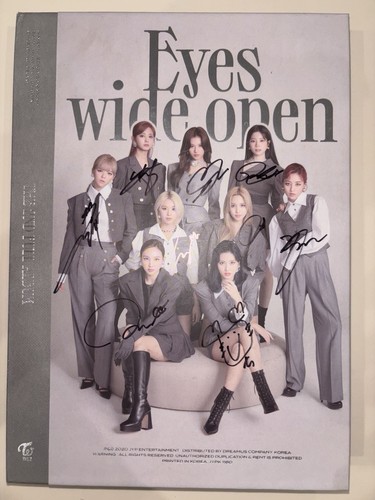 TWICE [EYES WIDE OPEN] All Member Autographed Signed Album MINT ...