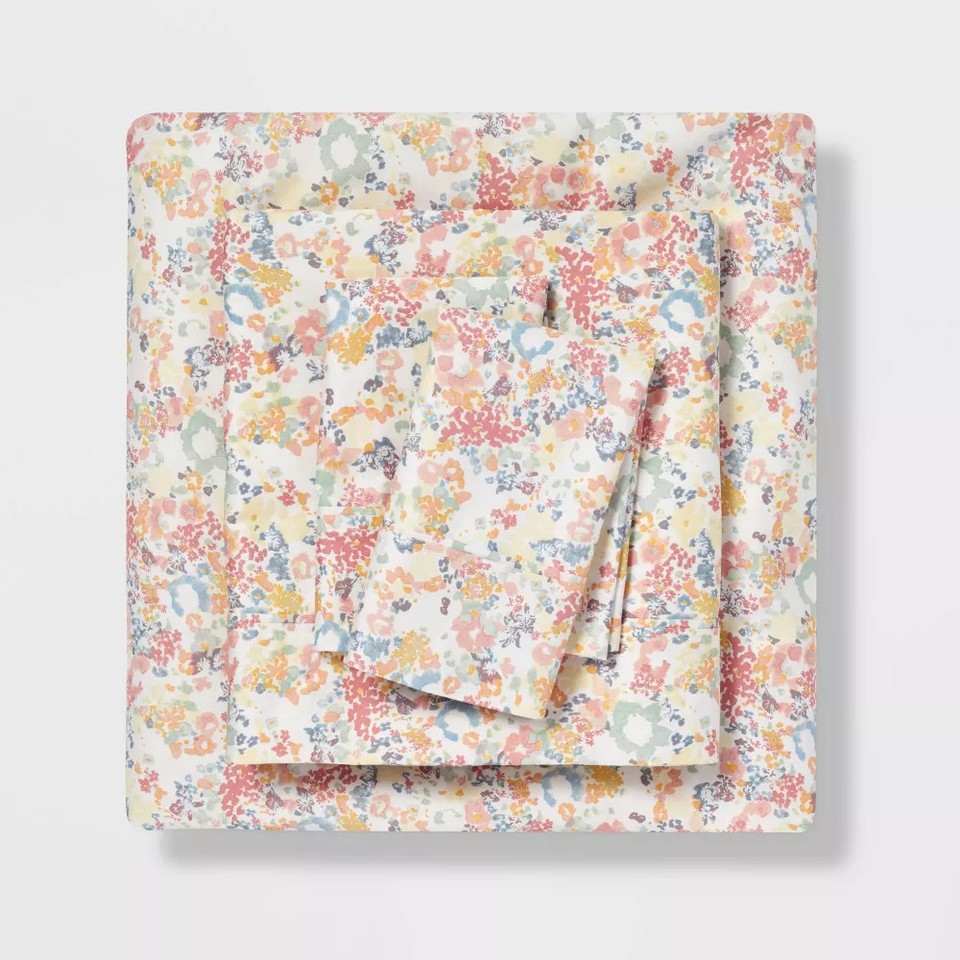 Threshold Performance 400 Thread Count Sheet Set Cotton Sateen Diamond ...