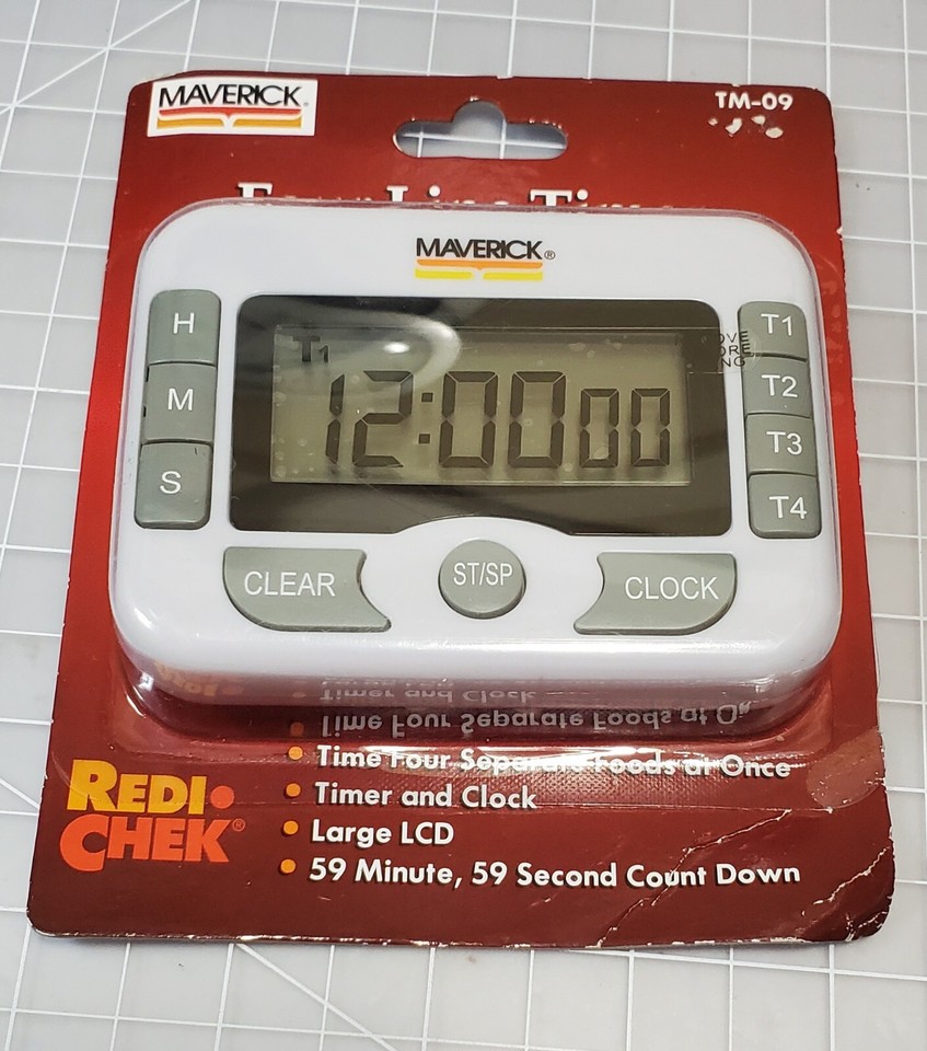 Maverick TM-09 Four Line Kitchen Timer and Clock Large LCD NOS | eBay