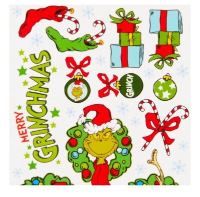 Dr. Seuss™ The Grinch Christmas Window Clings Holiday Decorations Sally ...