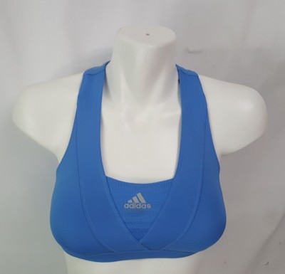 ADIDAS SUPERNOVA RACER SQUARE RACERBACK SPORTS PADDED BRA BLUE SMALL ...