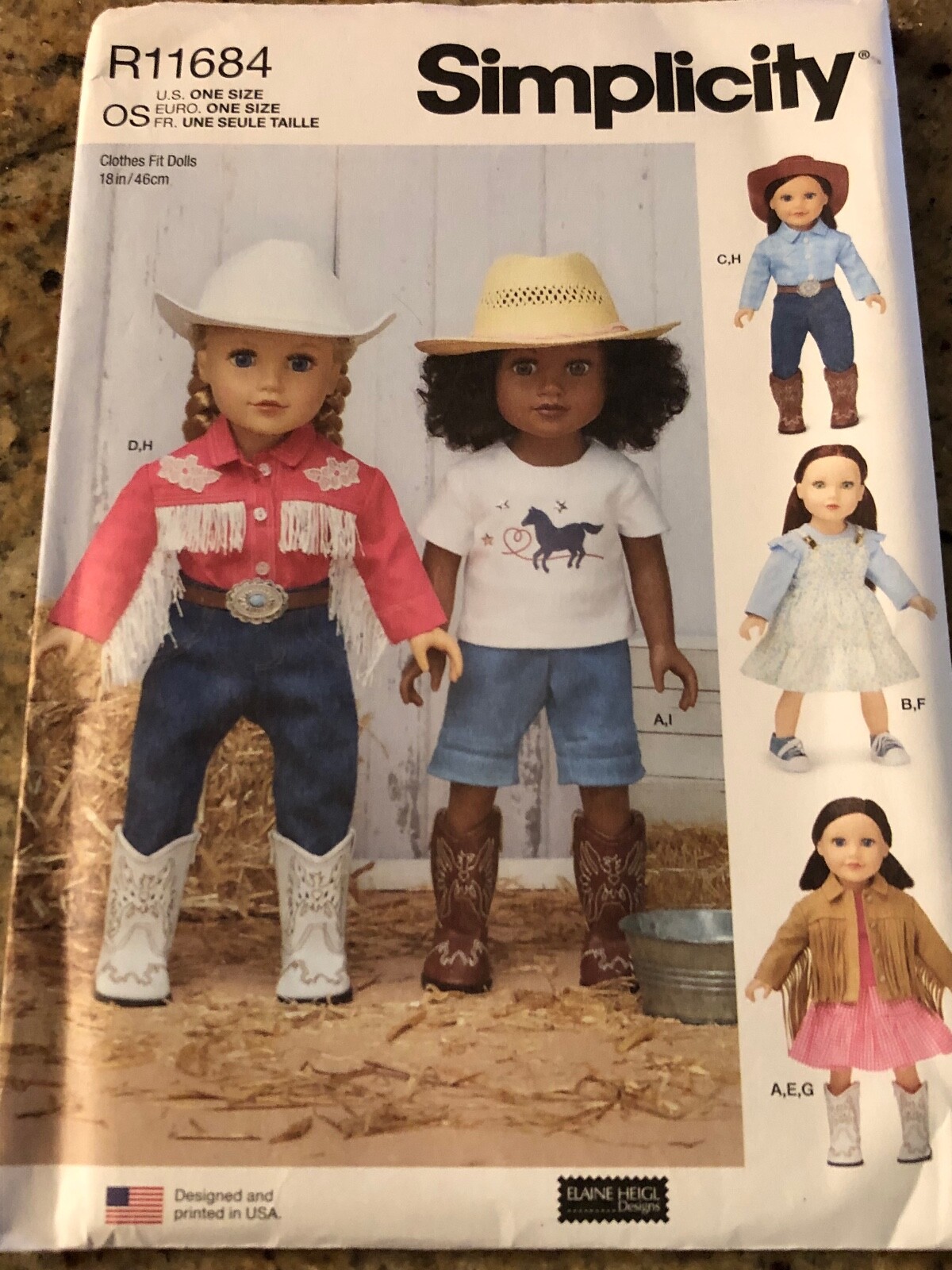 🌻 SIMPLICITY #R11684-18" (FITS AMERICAN GIRL) DOLL WESTERN CLOTHING ...